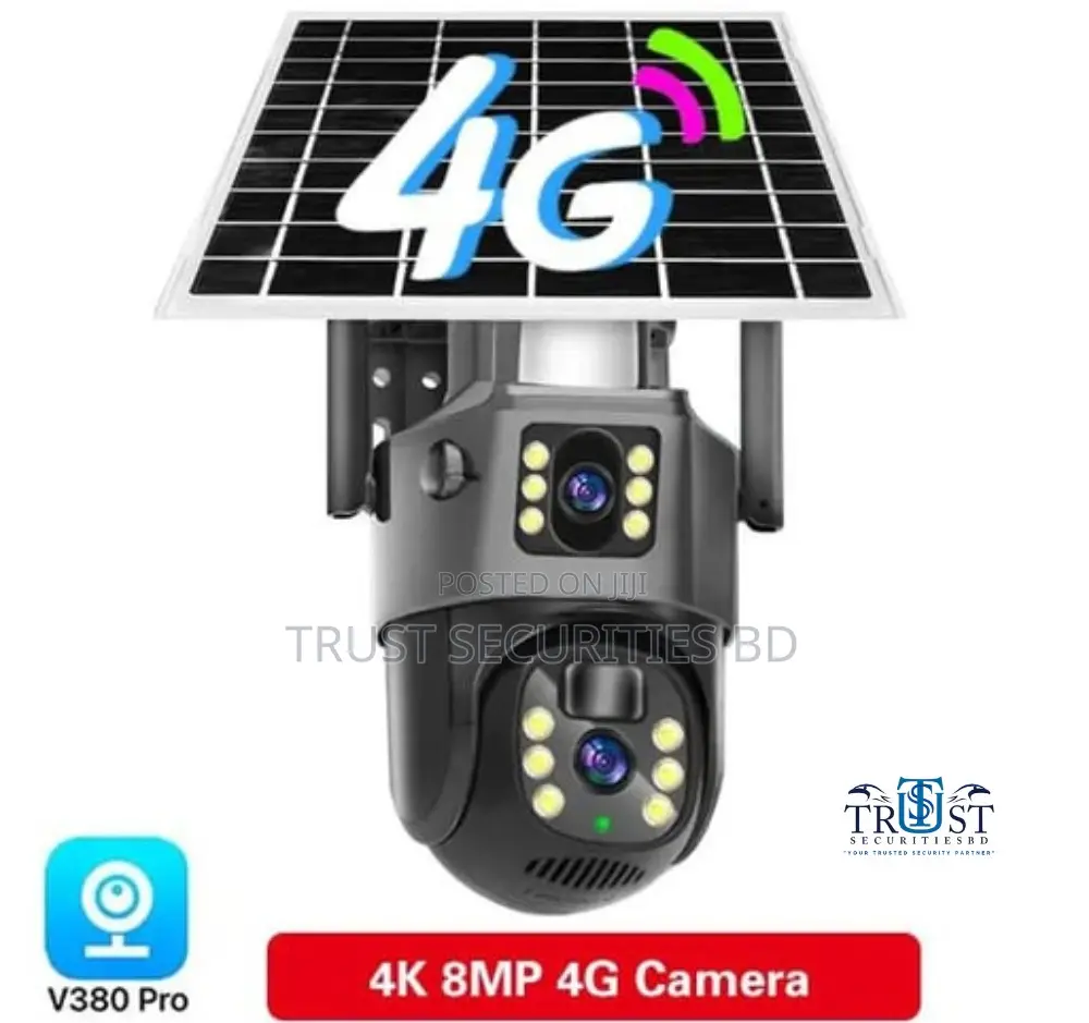 8MP Wireless Solar Camera 4G Sim Outdoor Dual IP Camera in Elephant ...