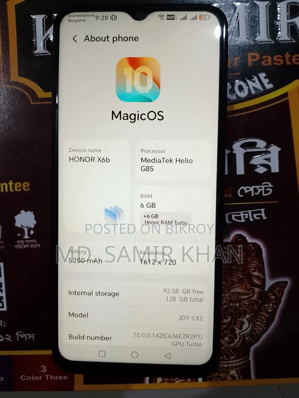 Honor X6b 128 GB Black for sale - Price: BDT 12,500 on bikroy.com [Bhaluka]