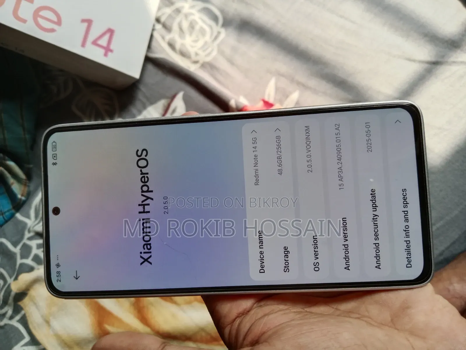 Xiaomi Redmi Note 14 5G 256 GB White - Price: BDT 19,000 on bikroy.com ...